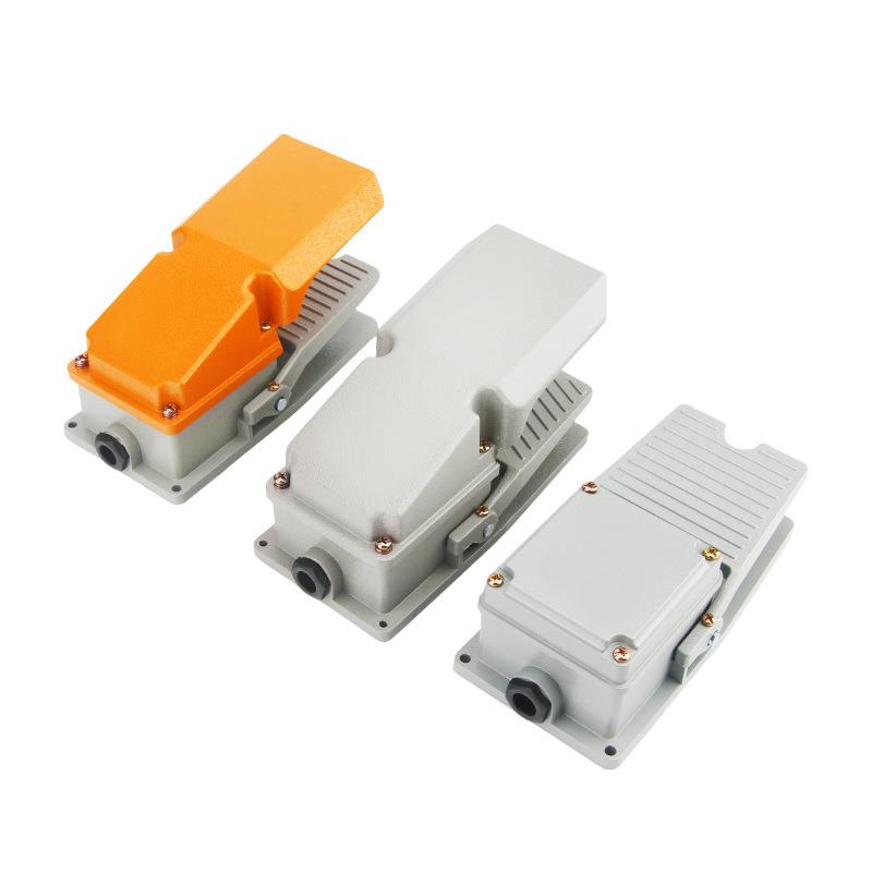 冲床自复位TFS-402铝壳脚踩开关220v TFS-302踏板控制器脚踏开关