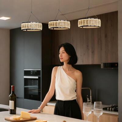 饭厅吊灯2026年新款现端意式轻奢极简级感水晶饭厅一字吊灯