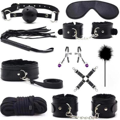 Sex Bondage Set Sexy Leather BDSM Kits Plush Handcuffs Sex G