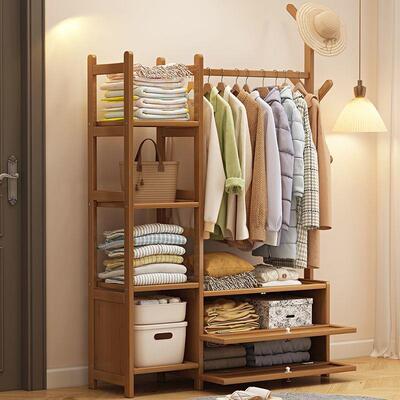 衣帽室架落地立用式多功IFH能间置物架衣服房进门卧家简易组装挂