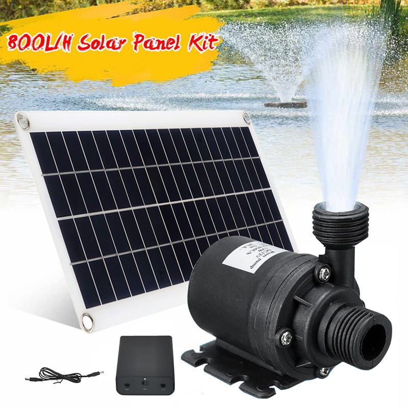 50W 12V太阳能板水泵喷泉抽水池塘花园水池低噪音太阳能喷泉灌溉