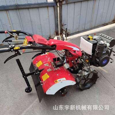 大棚耕旋ICN起耕垄机柴油手四驱后旋微机扶式除草机