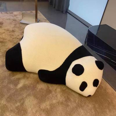 趴趴熊猫设计童动物造型懒人沙厅发客休师闲创意卡通儿IIW靠枕沙