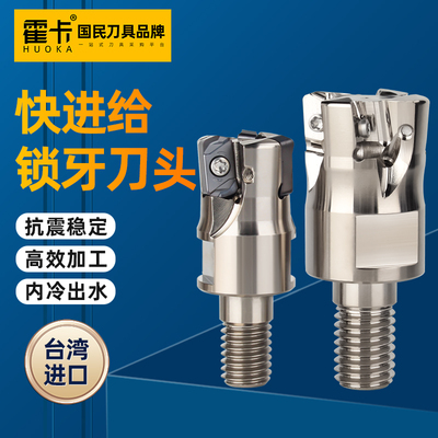 台湾进口EXN03快进给锁牙式铣刀头锁牙刀头抗震双面刀片螺纹头