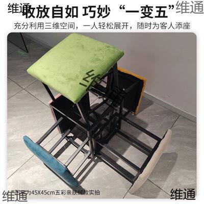 小凳子家用魔方凳折叠凳可叠放小组板凳圆凳能收纳矮凳多功LOP合