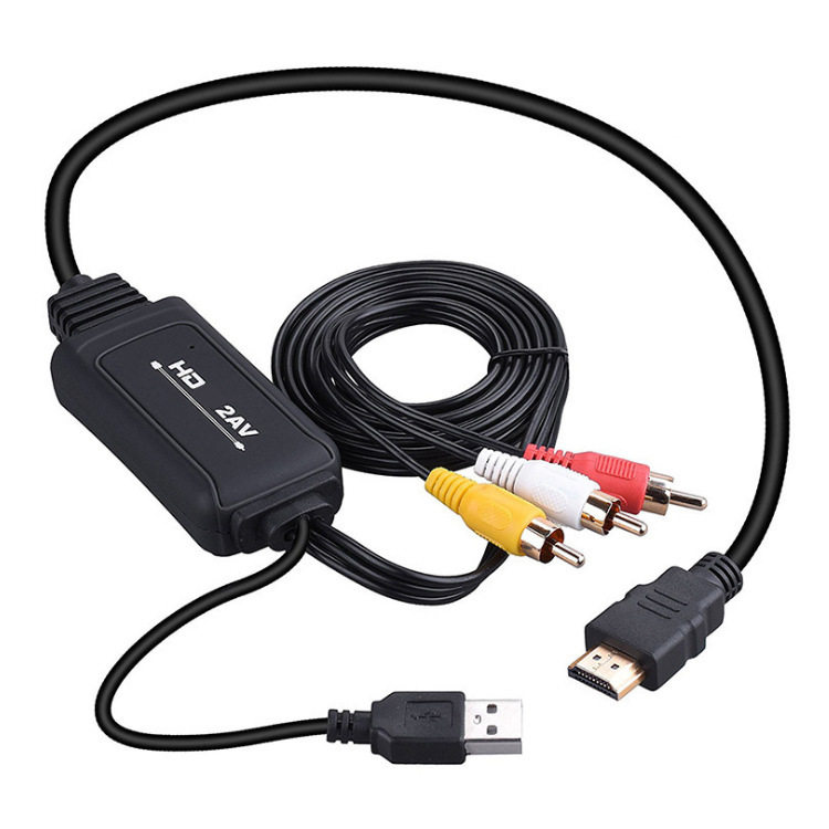 新款av转hdtv转换器 跨境av/rca to hdtv转换线 hdtv转av切换器