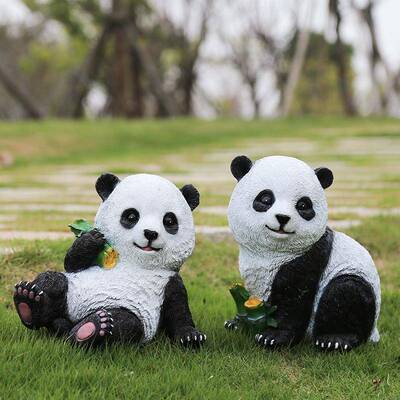 花园装庭草院摆品件MEJ户外坪园林雕塑树脂工艺动物饰仿真熊猫摆