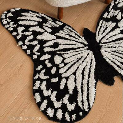 客床边轻奢厅地毯R垫法式蝴蝶入户毯XD毯98556119EAM复古衣帽地间