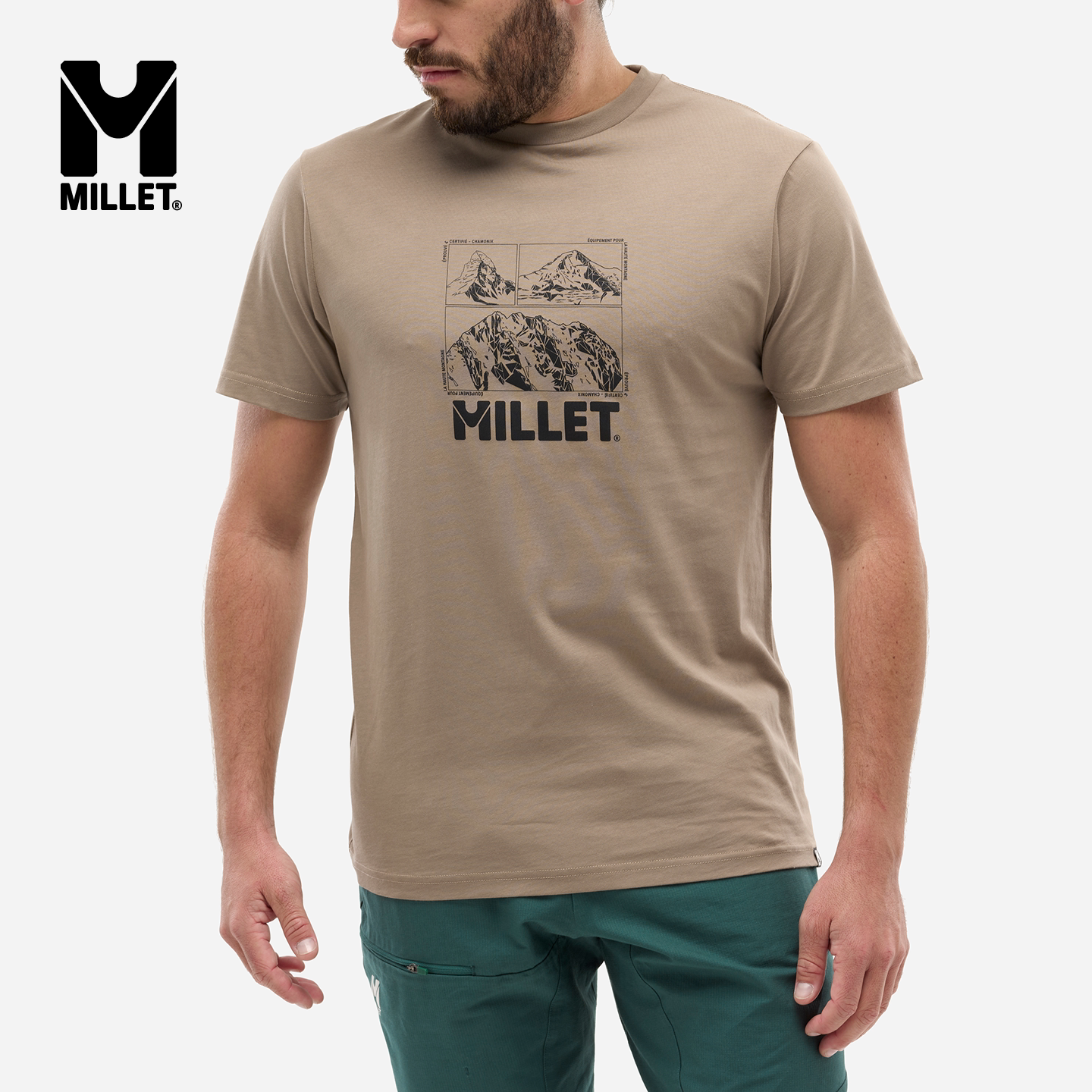 【新品】MILLET觅乐CHAMONIX系列男士圆领纯棉短袖T恤MIV10456