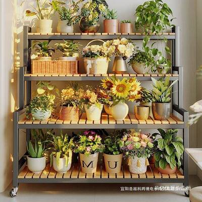 花架厅置物阳台花架无品牌/子客落款地式可移动新架多层多肉花盆