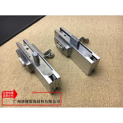 博楼玻璃门地锁门办公室商店璃玻门插销锁无框玻璃锁PUS010夹地锁