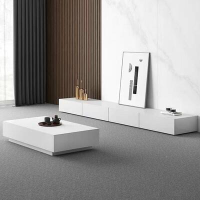 意式奢极简高档电视柜黑轻色现代PWZ简约小视型户客厅茶几电柜子