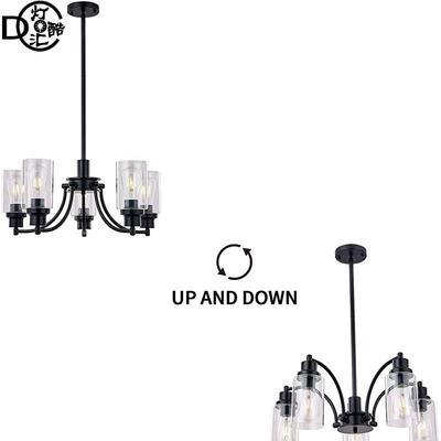 爆款美乡村吊灯客厅餐厅书古复工业风铁艺玻璃吊式灯DK82195房头