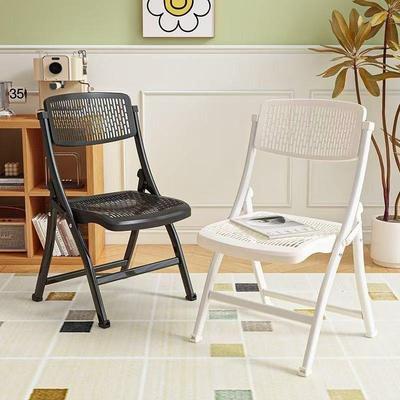 折叠椅简易加厚塑料凳家用电脑办公椅便携会子议椅椅餐子靠CHX背
