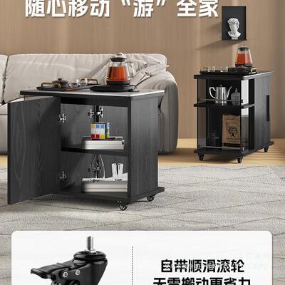 桌移动茶台发多功能茶边几小柜子储物休柜客厅NEU实木茶水柜闲沙