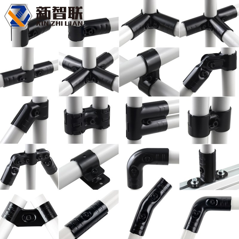 28MM线棒接头精益管货架连接件复合管夹头配件周转车推车工作台HJ