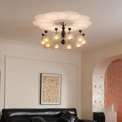 中古客厅厅18180吊灯冰裂纹南风法式古实木卧室餐大复厅主白蜡木