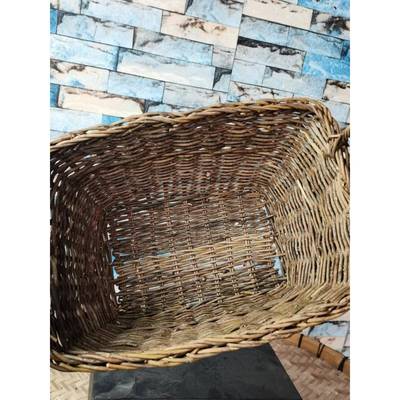 藤篮编收纳篮花杂货工藤条编织花F77J6SJJ复古厨房姜蒜水果篮园野