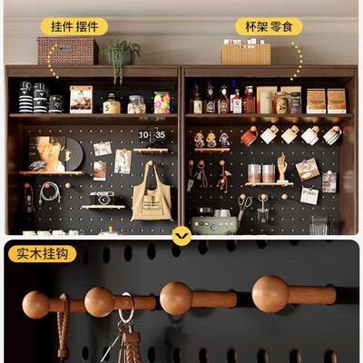 实木书架置物架落地客体厅化一整墙收纳储物柜去胡色桃木家用GXQ