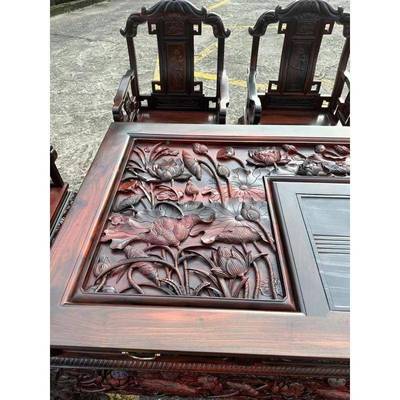 老挝大红酸枝趾黄荷交泡茶AGX桌干檀泡花茶桌茶台喝茶椅清式明式