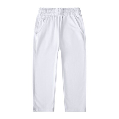 中小学生白色校服裤直筒运动会表演裤中腰白裤子男女童春夏款长裤