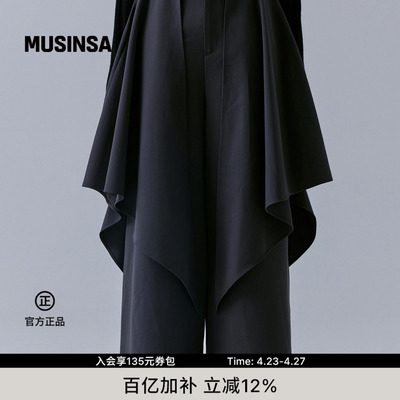 女士新款黑色运动阔腿长裤休闲裤