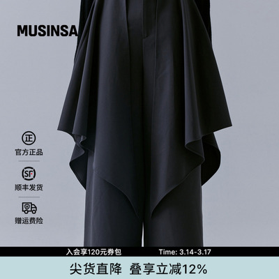 女士新款黑色运动阔腿长裤休闲裤