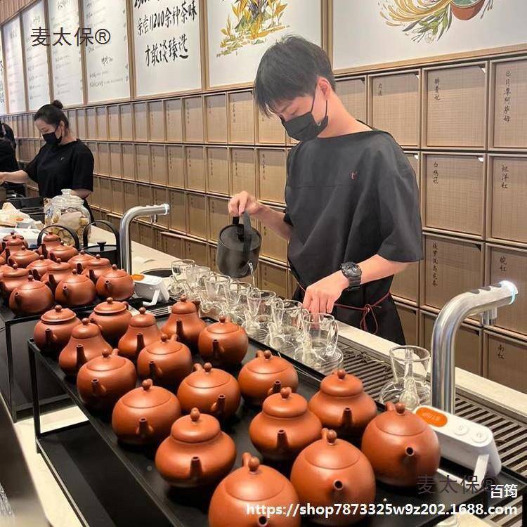 新中式茶饮锈钢前茶吧操作不台水吧台台商用冲茶滤台煮茶吧垒431