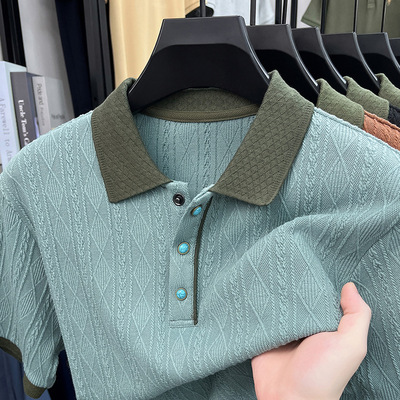 春夏男士刺绣短袖polo衫