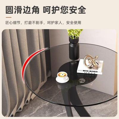 发几圆形沙钢化玻边璃现代简约小DCT户型意几式角阳台客厅方形小