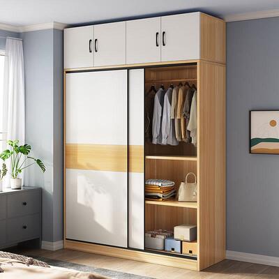 衣柜ECR家用卧室推拉移门单组装简儿童衣橱出小型租户房木质储藏