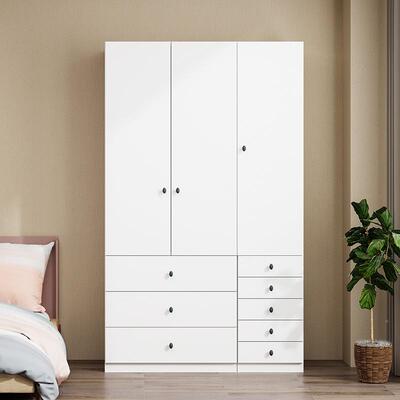 全实MYJ-09木定制项目衣柜家用卧室纳衣到柜顶新款收一门储物衣柜