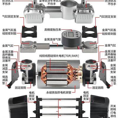 凌匠8665多能SUV车载充泵双气缸高压功率电动汽车大用轮胎打气功