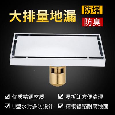家丽雅长VBM方形全铜隐形漏地装酒店隐藏式加厚加重大排量1*020地