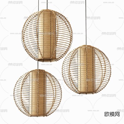 自然风田园风编织藤艺吊灯餐厅客厅民宿怀旧复古创意感设计感吊灯