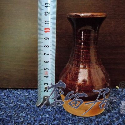 云南土陶罐大理全手工粗陶细颈小花瓶褐色釉5个包邮茶台装饰 柴窑