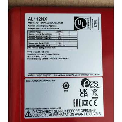 AL112NXDC024AA0A1R/R e2s 声光报警器24V直流红色112dB
