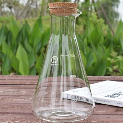 锥形瓶理科生高硼硅玻璃家用冷水壶玻璃泡茶壶耐热高温凉白开水壶