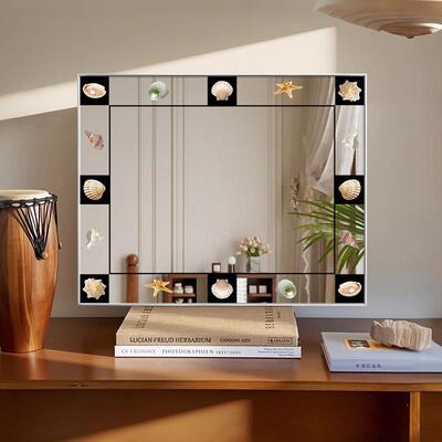 贝壳镜曼妙的灵感妆镜梳帽妆台挂化画衣间装镜饰子al202506桌面摆