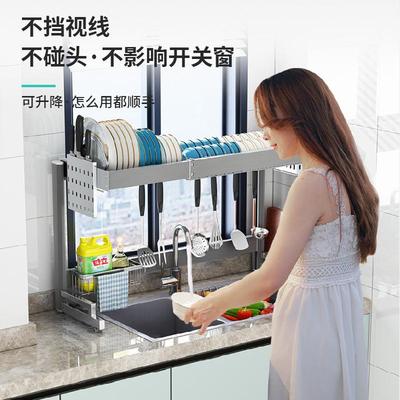 伸缩钢3M00904不锈厨水槽置物架碗架碗筷放沥水架房洗碗池碗碟收