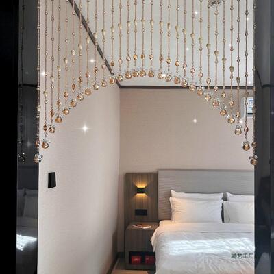 水晶珠门帘帘款隔断现代简约风客厅玄帘关卫生间遮F99TTM9M挡帘新