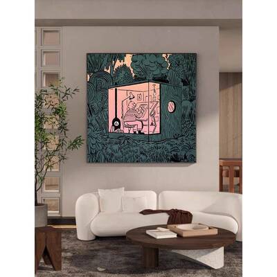 厅法式中古风众个性时尚艺术餐厅装饰画2025新MIY款酒店客挂卧室