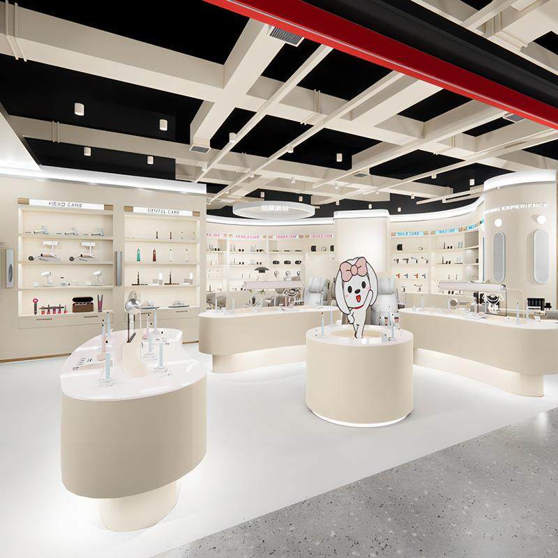 数码电子电器展示柜高档烤漆展柜公司展厅弧形产品陈列柜店铺