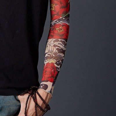 纹身袖套男士防晒花臂刺青夏季冰手袖开车骑行长款护臂女户外臂套