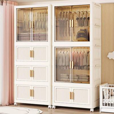 【5262人】免安装儿童衣柜宝宝衣服收纳柜婴儿小衣橱多层塑by