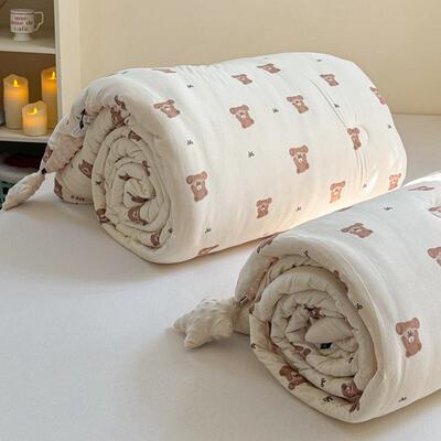 A类母婴针上织棉豆FFN10821子被芯加厚秋冬大豆被冬被卡通被褥豆