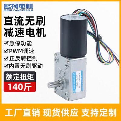 5840-3650蜗轮蜗杆无刷直流减速电机12伏24v微型可调低慢速小马达