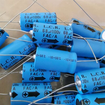 100V68UF 68UF/100V全新原装LCR功放音频轴向卧式电解电容器13*25