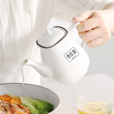 陶瓷油壶厨房专用面馆油醋罐商用酒店饭店辣椒油瓶T餐桌醋瓶饭厅