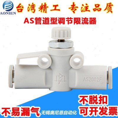 AS1002F管道节流阀调速阀AS1002F-04A/AS2002F-06A-08A气管接头